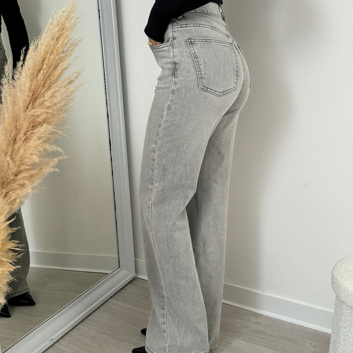 Jeans Wide Leg Grey – Moonamì